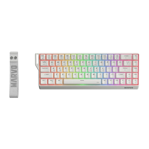 Marvo Saber 65W bežična mehanička gejmerska tastatura RGB bela KG965W WH