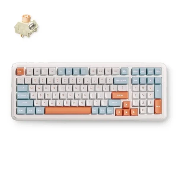 MCHOSE K99 V3 bežična mehanička gejmerska tastatura 98% Icy Creamsicle