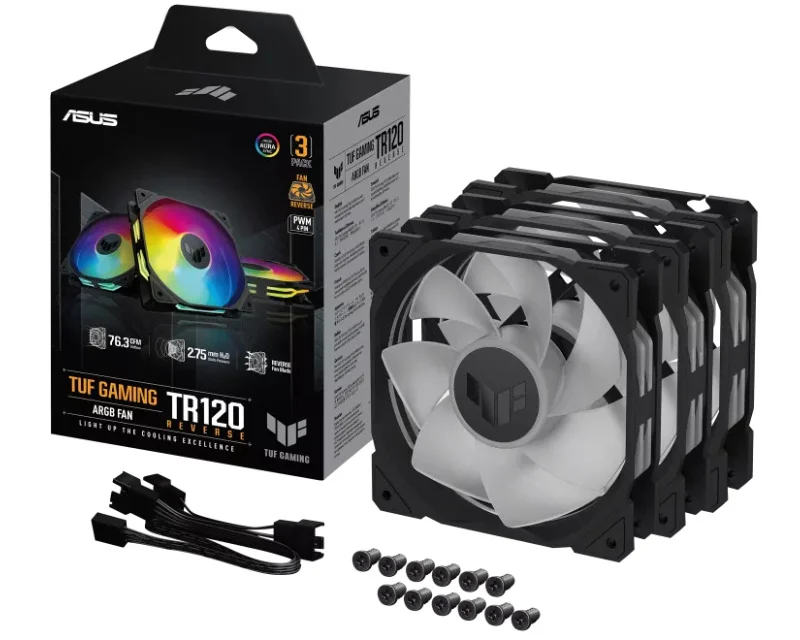 ASUS TUF GAMING TR120 ARGB Reverse Black set 3 ventilatora 120 mm crni 90DA00D0-B09020