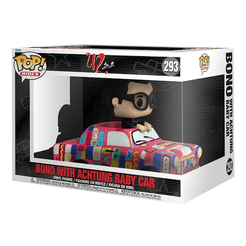 Funko Pop! Rides Super Deluxe U2 Bono with Achtung Baby Car vinil figura #293 64031