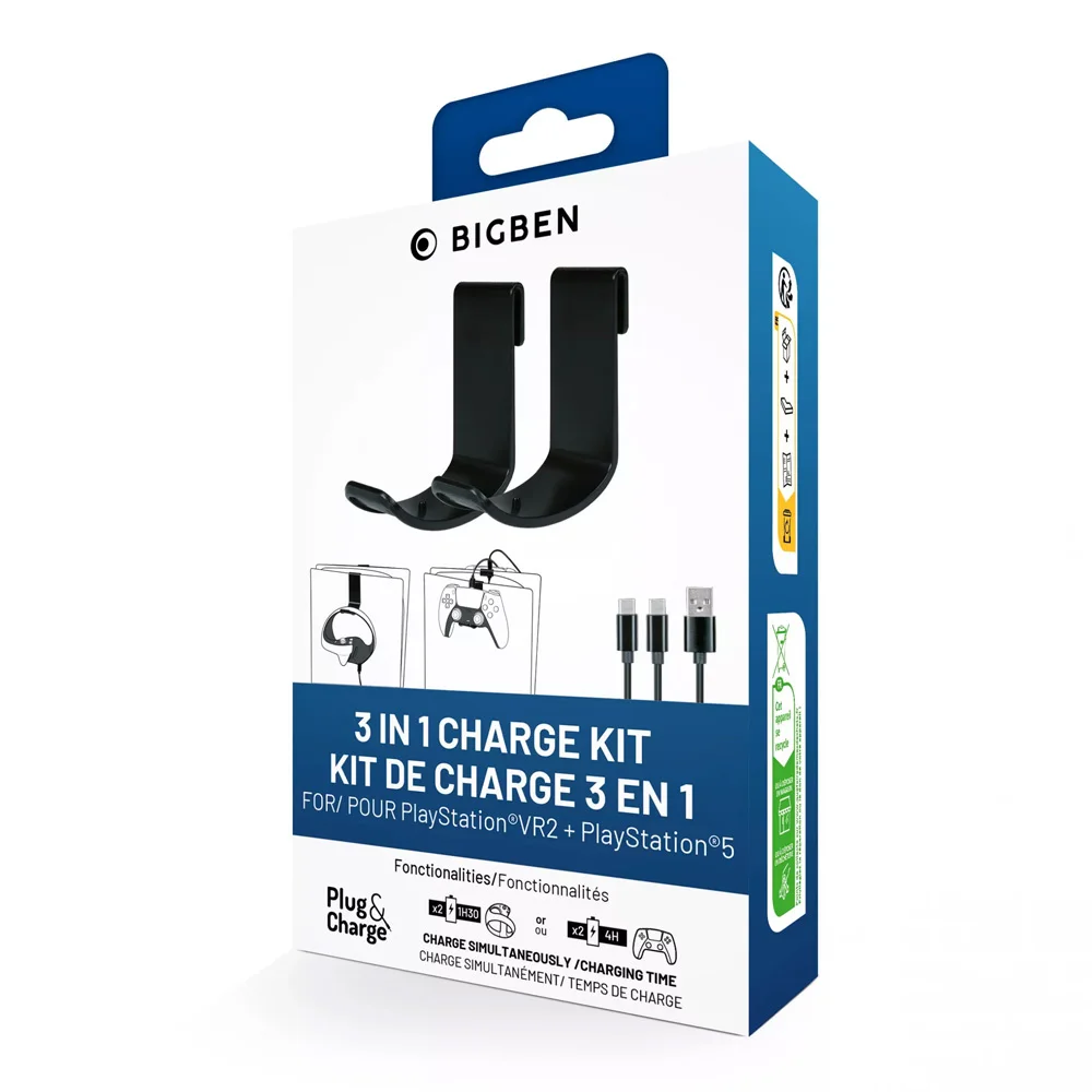 Bigben PSVR2 Charging Kit 3 u 1 set za punjenje PS VR2 i PS5 kontrolera