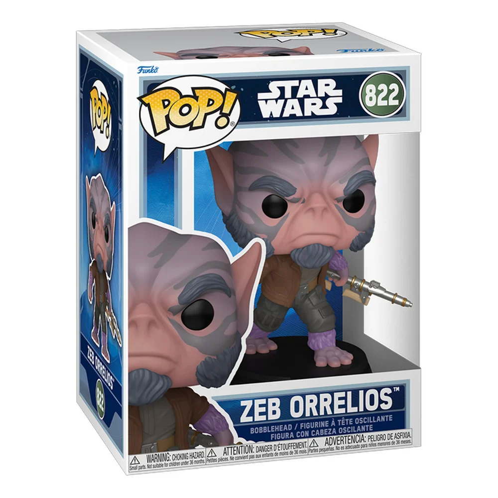 Funko POP! Star Wars The Mandalorian and Grogu Zeb Orrelios with Bo-Rifle vinil figura #822 90450