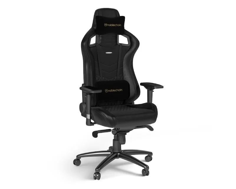 Noblechairs EPIC Real Leather gaming stolica crna prava koža 4D rukonasloni do 120 kg NBL-RL-BLA-001