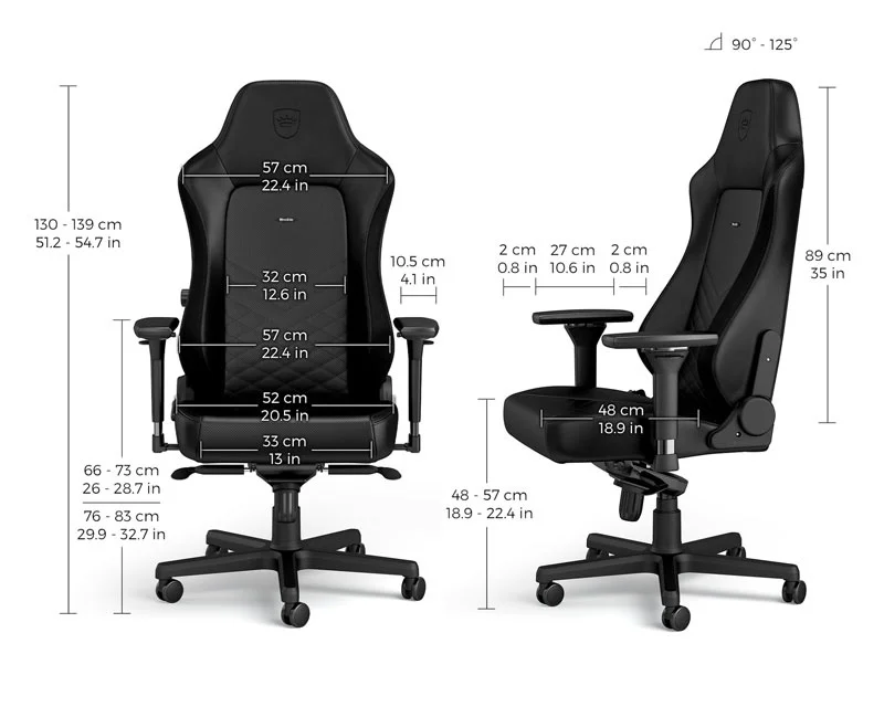 Noblechairs HERO gaming stolica crna veštačka koža 4D rukonasloni do 150 kg NBL-HRO-PU-BLA