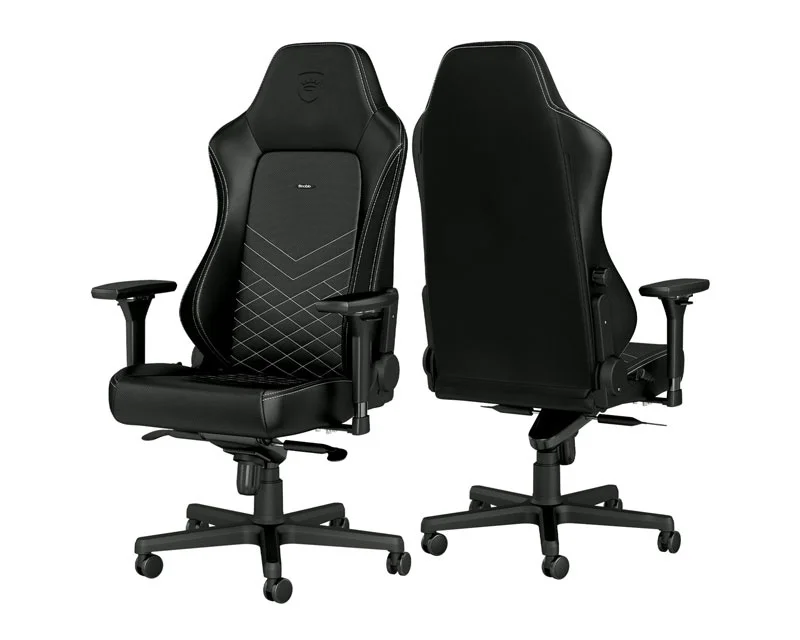 noblechairs HERO gaming stolica PU koža crna/platinasto bela NBL-HRO-PU-BPW