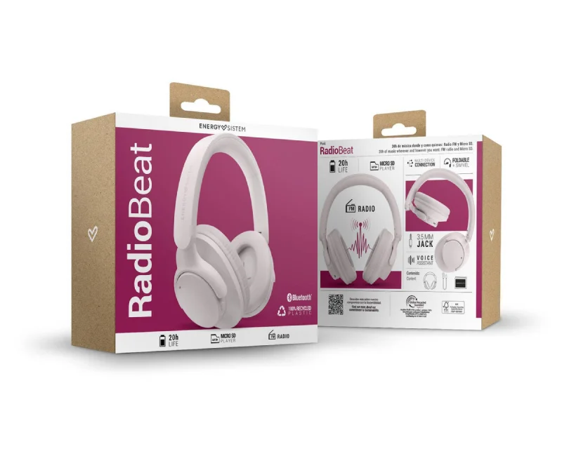 Energy Sistem RadioBeat bežične Bluetooth slušalice sa FM radiom roze M45973
