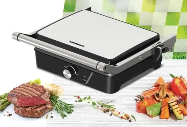Heinner kontakt gril 2000W ploče 29x23 cm srebrni HEG-K2000CP