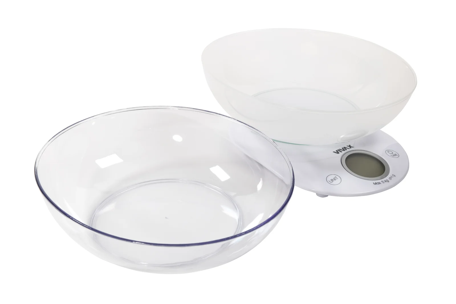 Vivax Home kuhinjska vaga 5 kg sa dve posude bela KS-505BW