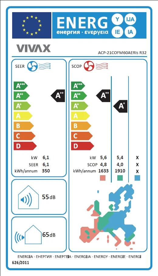 Vivax COOL spoljna jedinica multi-split klima uređaja 21000 BTU A++ R32 ACP-21COFM60AERIs