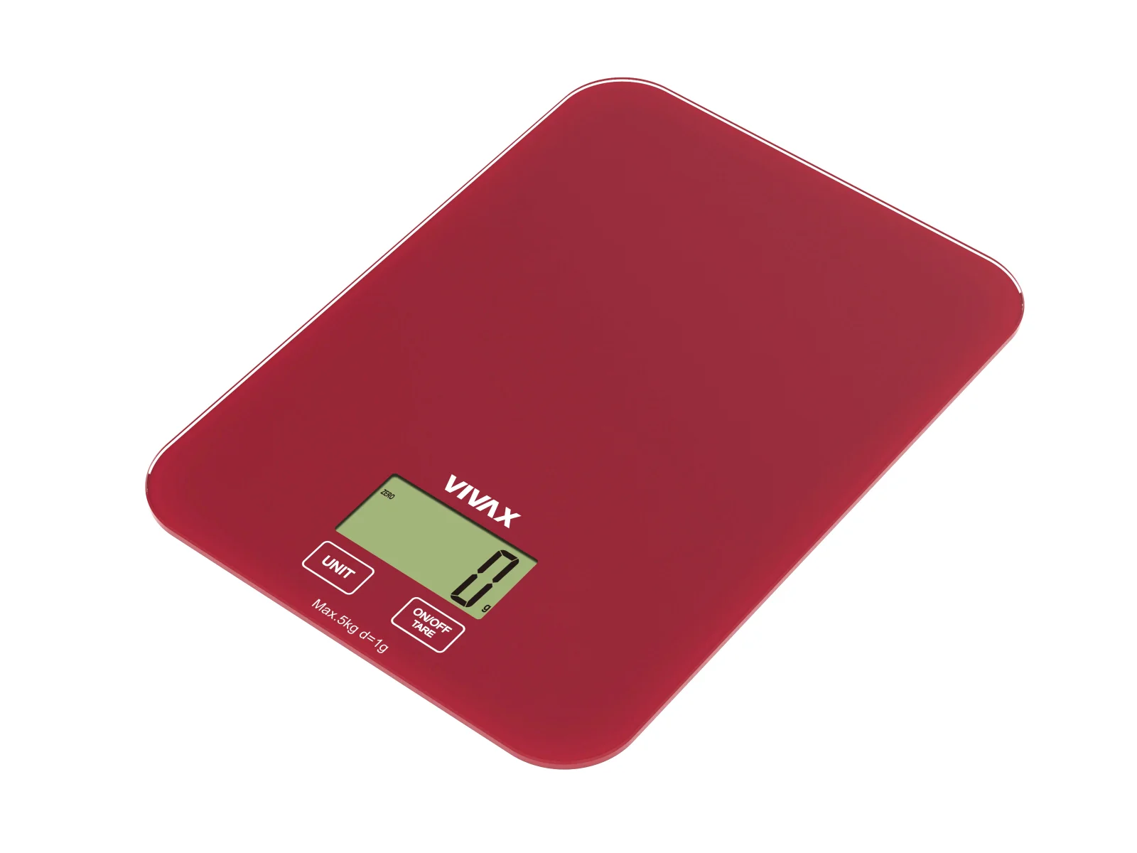 Vivax Home kuhinjska vaga do 5 kg staklena crvena KS-505R