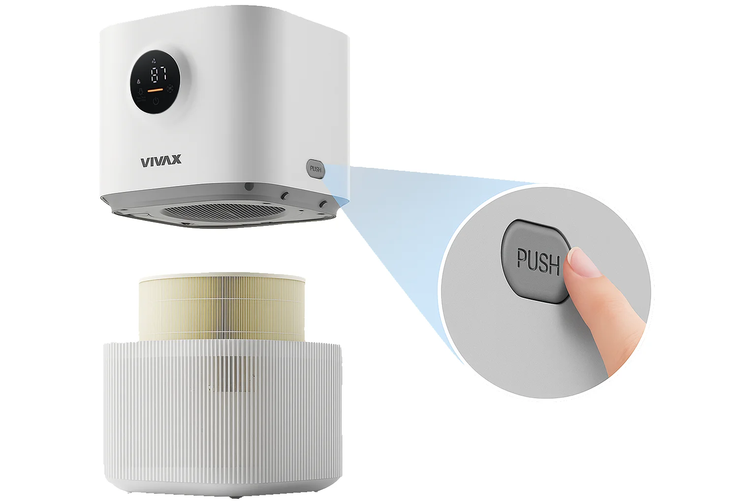 VIVAX HOME prečišćivač vazduha AERIS Compact 250 m³/h HEPA 13 PM2.5 senzor beli AP-250M W