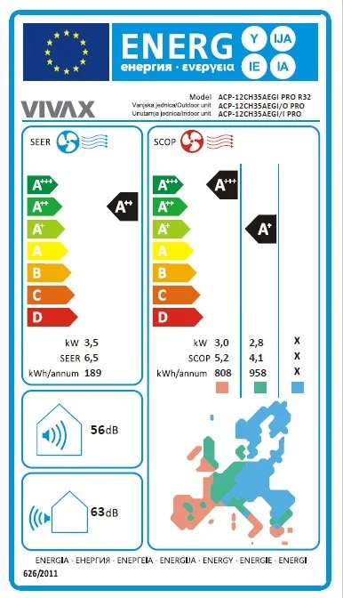 Vivax Cool klima uređaj 12000 BTU R32 ACP-12CH35AEGI PRO