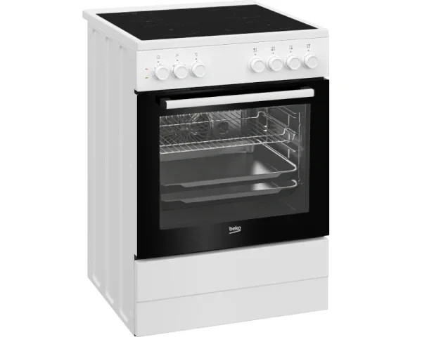 Beko električni šporet 60 cm staklokeramička ploča ventilatorska rerna 72 l beli FBE67100GWS