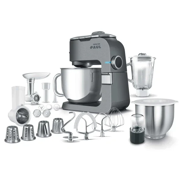 Sencor Paul 1 kuhinjski robot 1700W 6 brzina posude 6.5 l i 6 l stakleni blender srebrni STM 7970