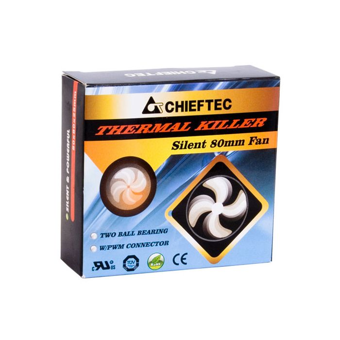 CHIEFTEC Ventilator AF-0825PWM 80mm Ventilator, Vazdušno hlađenje, 80 x 80 x 25 mm