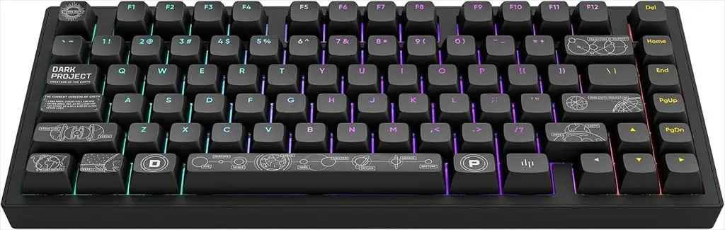 DARK PROJECT Bežična mehanička tastatura ALU81A Terra Nova V2, crna, RGB, linearni G3ms Moonstone, 2,4 GHz, ANSI, DPKB_NOVA_81_ANSI_BLACK_R2