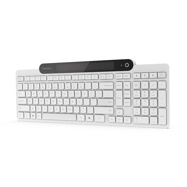 LENOVO 800 Self-Charging Bluetooth Keyboard, White US GREEK 103P, GY41R69591