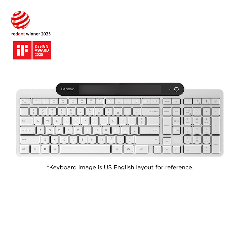 LENOVO 800 Self-Charging Bluetooth Keyboard White US English 103P, GY41R69601