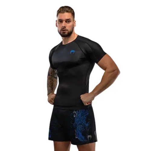 Venum Muška majica kratkih rukava Thunder Dragon Rashguard, Crno-plava