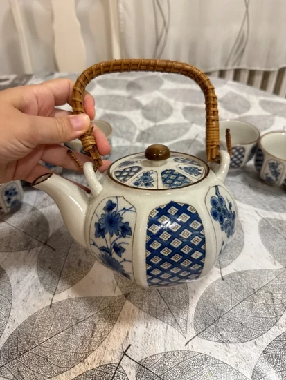 Vintage japanski keramicki čajni set rucni rad