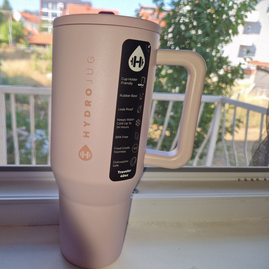 HydroJug Traveler termo šolja sa slamkom (1180ml)