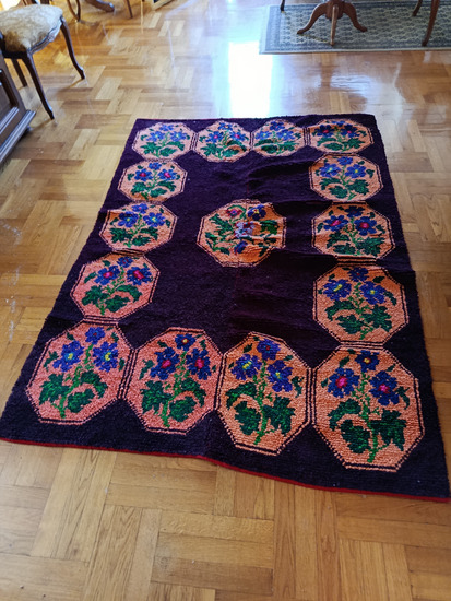 Vuneni ručno čvorovan tepih 200×145