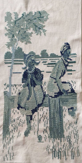 Ručno vezeni goblen po šemi – Motiv par / Vintage