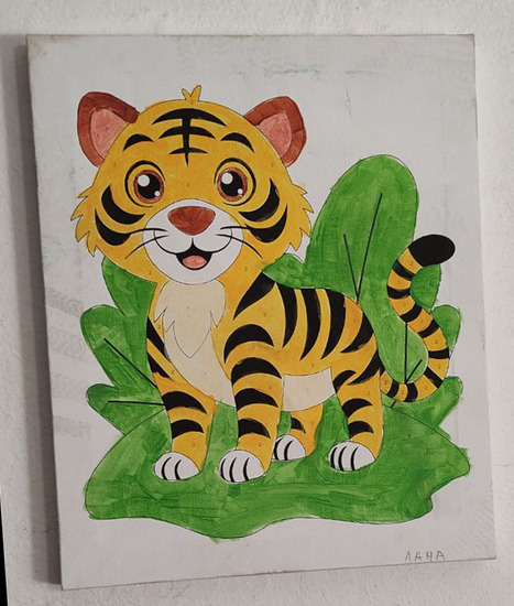 Slika na Platnu "Mali Tigar" 30x25cm
