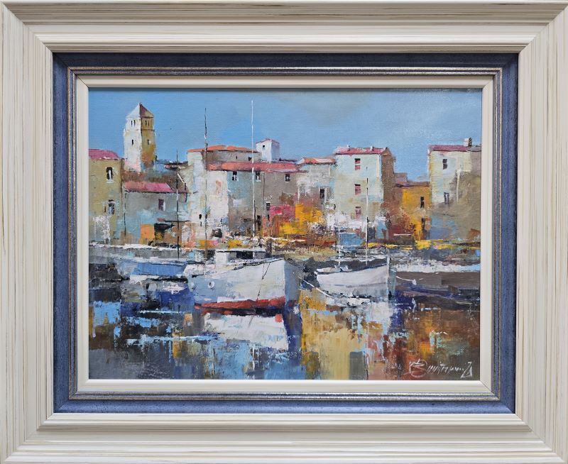 Barke 5, Branko Dimitrijević, ulje na platnu, luks uramljena, sa 45×55 cm, bez 30×40 cm, sertifikat, 20060 dinara