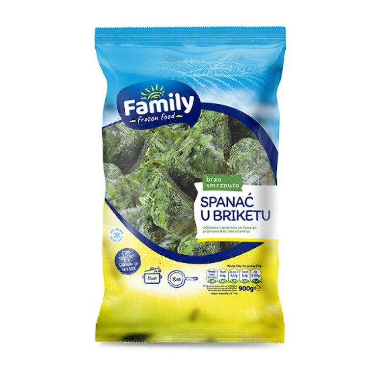 Spanać u briketima smrznut 900g Family