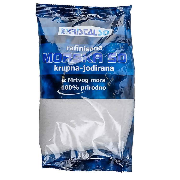 Morska so rafinisana krupna jodirana 1kg Kristal So