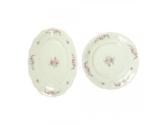 Vintage set tanjir za posluživanje - oval i krug