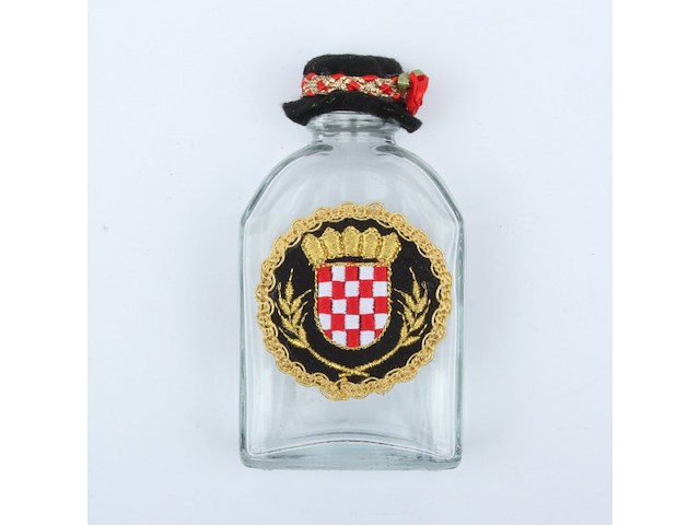 Dekorativna suvenir flašica sa grbom Hrvatske