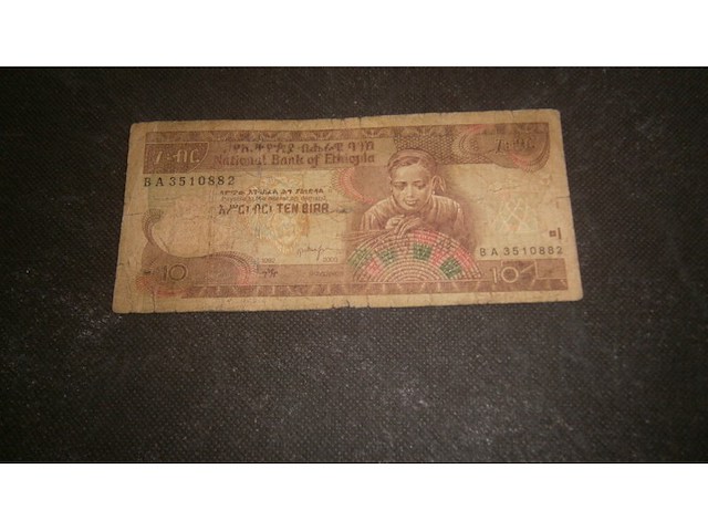 ETHIOPIA 10 BIRR 1992 - 00