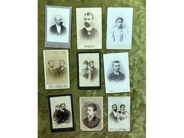 Stare CDV fotografije Beograd 9 komada