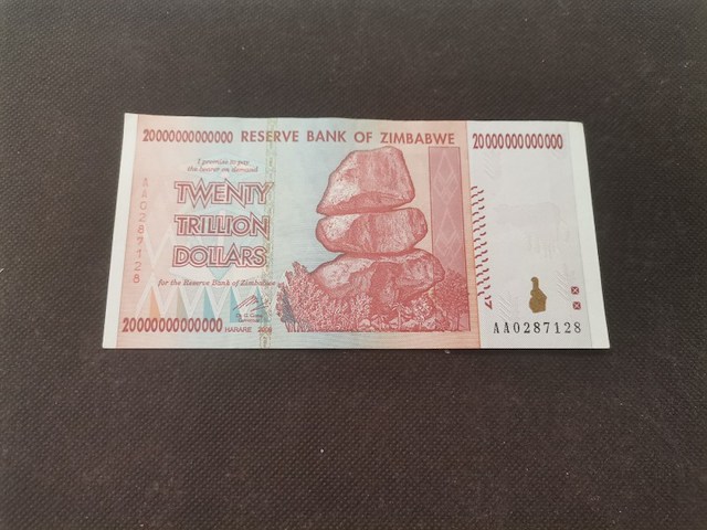 ZIMBABWE 20 TRILLION DOLLARS