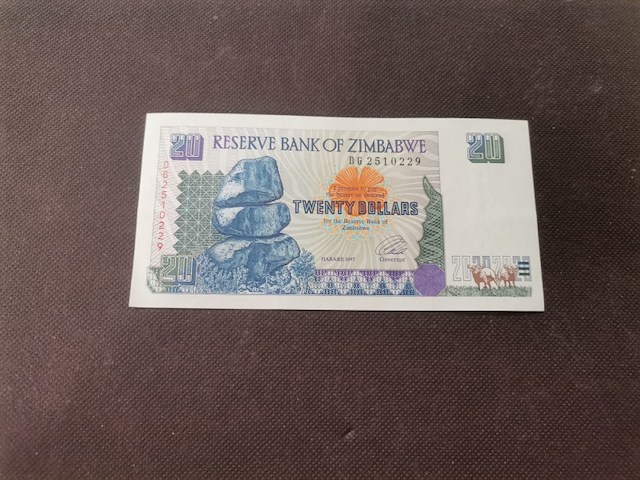 ZIMBABWE 20 DOLLARS 1997 UNC