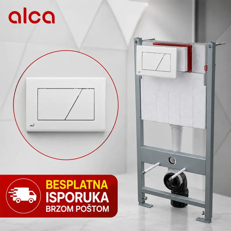 ALCA DRAIN UGRADNI VODOKOTLIĆ BELA SJAJ TIPKA S501.3