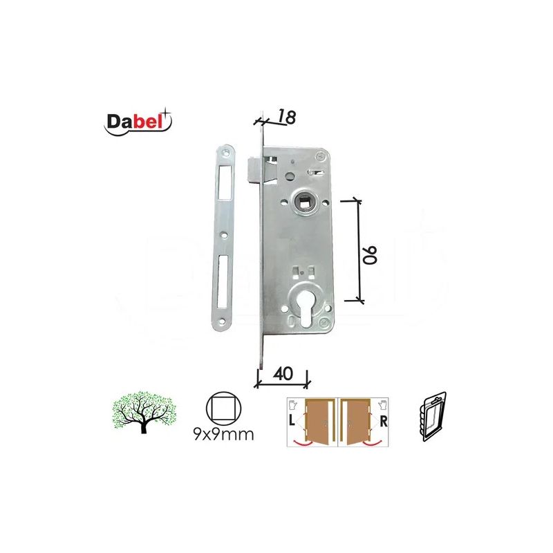 DABEL Brava za drvena vrata B2022 c znb 40/90/18/9 DBP1
