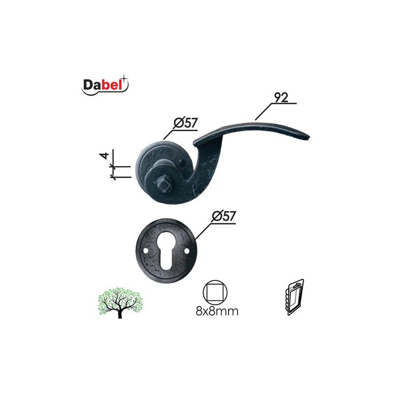 DABEL Kvaka rozeta za vrata antik ac 8x8/57mm cil bpdq