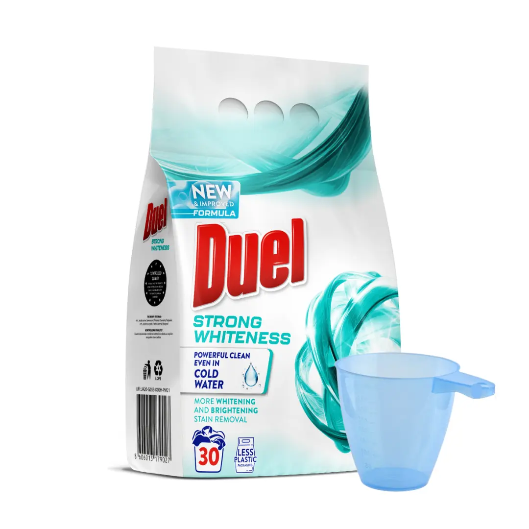 DUEL Praškasti deterdžent Strong Whiteness, 2.7kg + merica za deterdžent