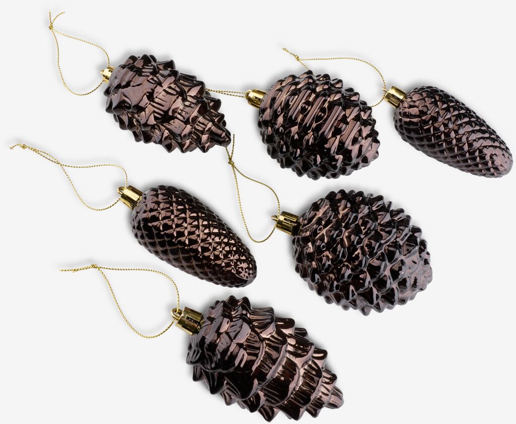 XMAS Christmas bauble GERE 6pcs/pk brown