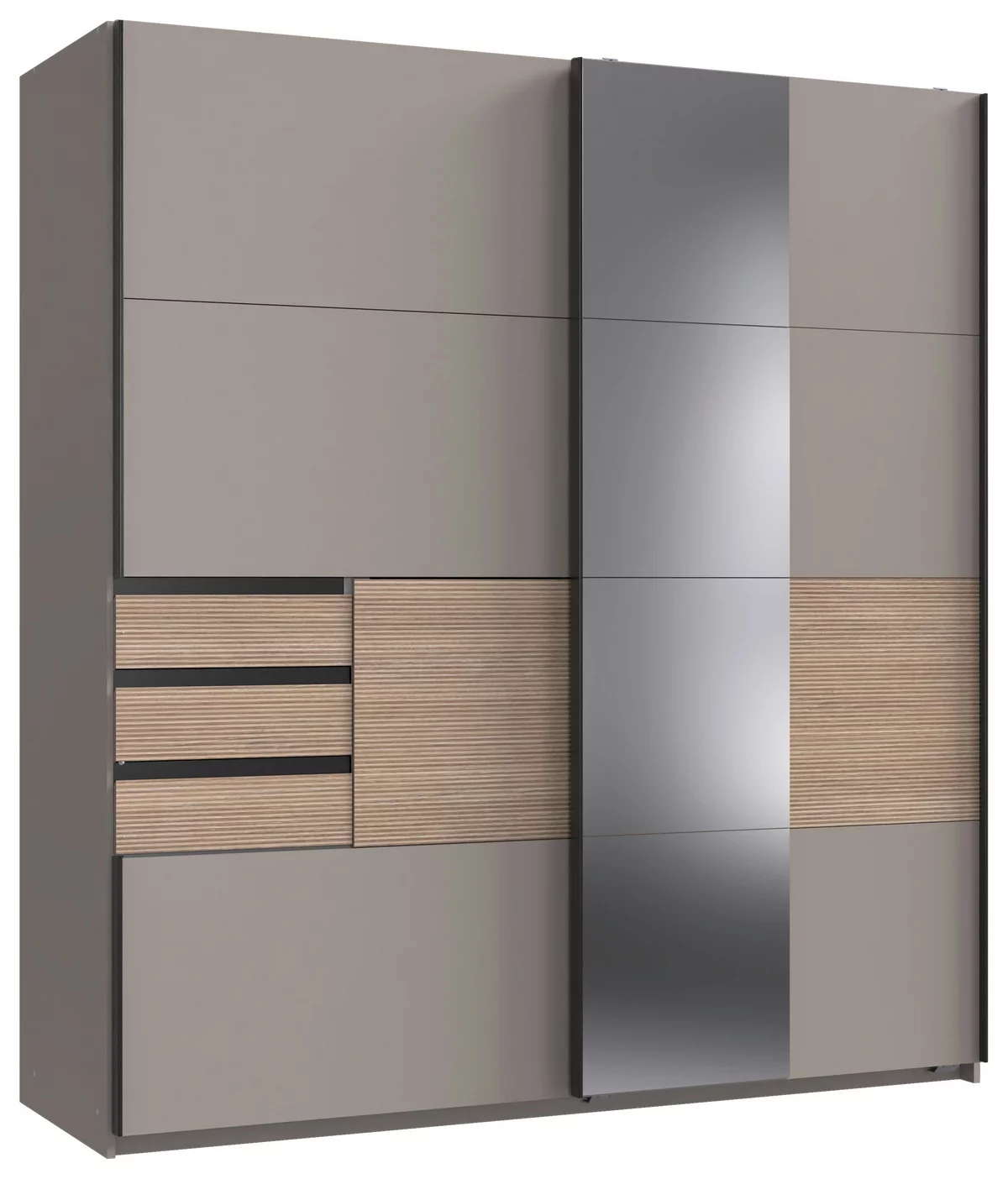 Carryhome ORMAR - VISEĆA KLIZNA VRATA boja hrasta, sahara, siva 180/198/65 cm