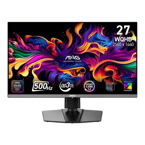 MSI 27" MAG 272QP QD-OLED X50 WQHD 2560x1440 500Hz FreeSync Premium Pro Gaming monitor