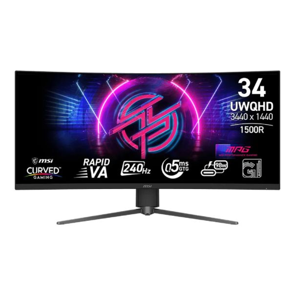 MSI 34" MPG 346CQRF X24 UWQHD 3440x1440 VA 240 Hz zakrivljeni Gaming monitor