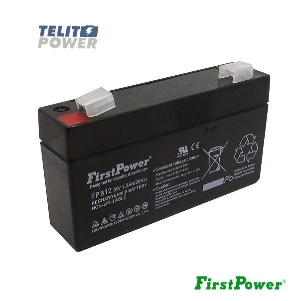 FIRST POWER 6V 1.2Ah FP612 FIRSTPOWER terminal T1