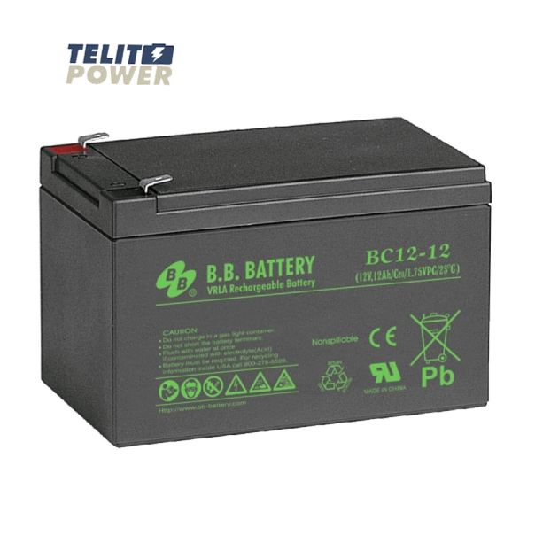 BB BATTERY Akumulator 12V 12Ah BC12-12 BB Battery terminal T2