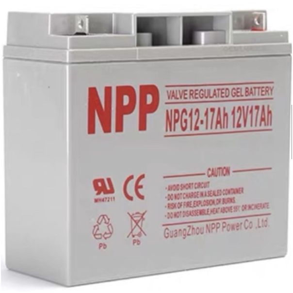 NPP NPG12V-17Ah, GEL BATTERY, C20=17AH, T3, 180*77*167*167, 4,8KG, Light grey