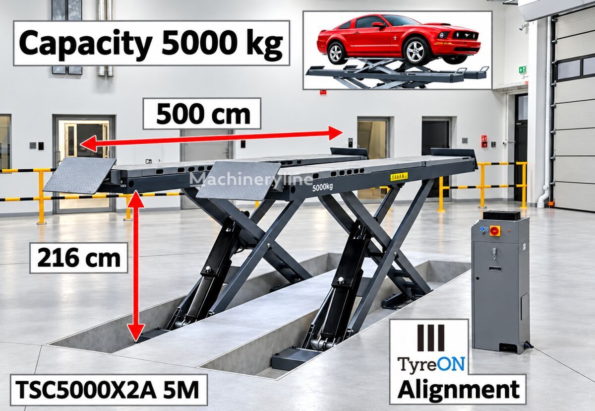 Nova TyreON TSC5000X2A 5M in-ground wheel alignment scissor lift – Wheel-fre makazasta auto dizalica