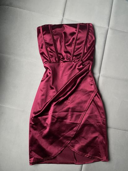 Bordo korset haljina